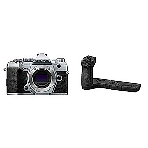 Olympus OM-D E-M5 Mark III Body Silver with Olympus ECG-5 Grip for E-M5 Mark III
