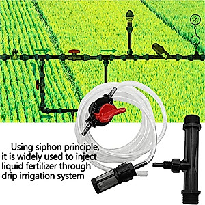 Ciglow Irrigation Venturi Fertilizer Injectors, Garden Irrigation Device Kit G3/4 Fertilizer Injector + Switch + Filter + Water Tube