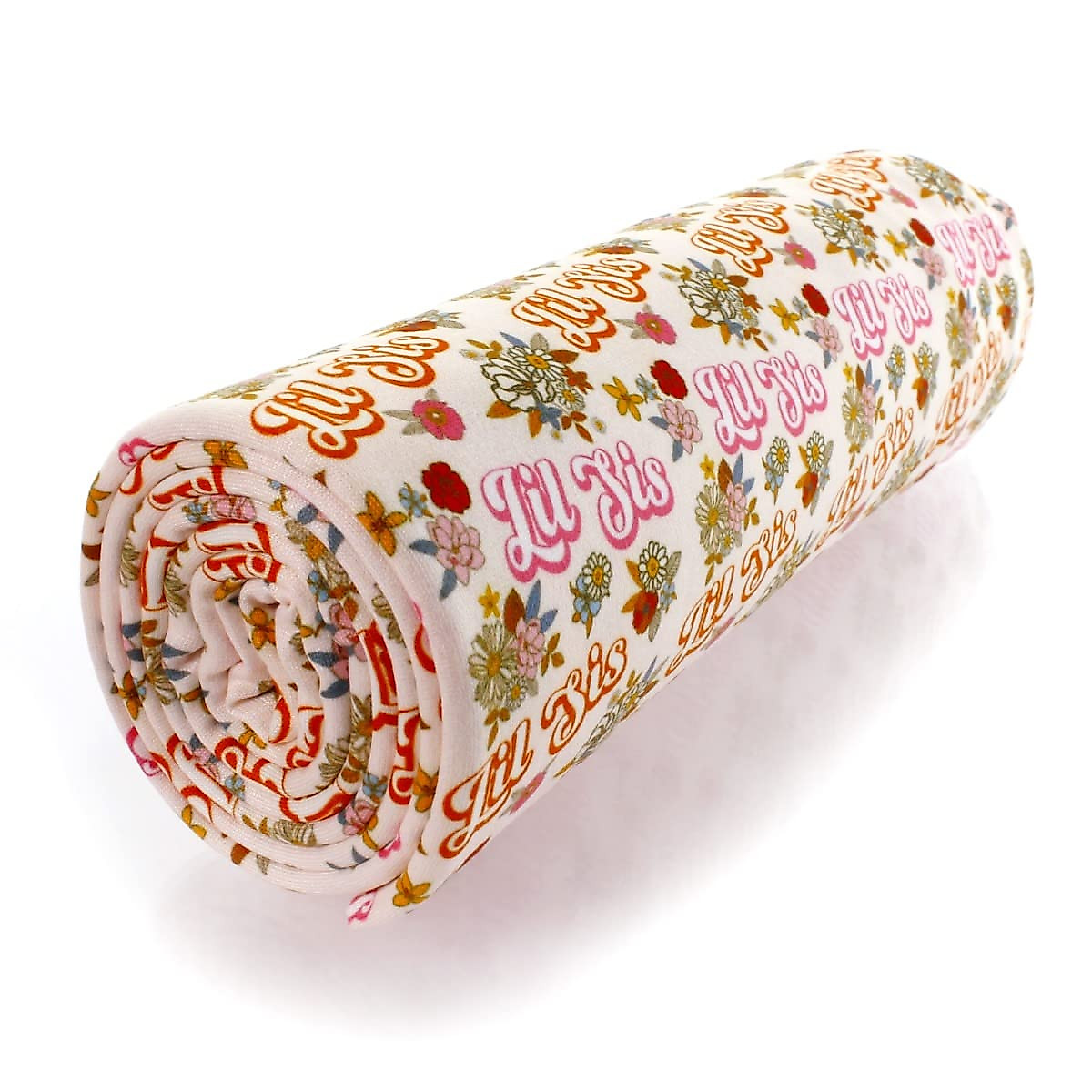 Lil Sis Retro Floral DBP Fabric - Double Brushed Polyester 4 Way Stretch - 1 yard