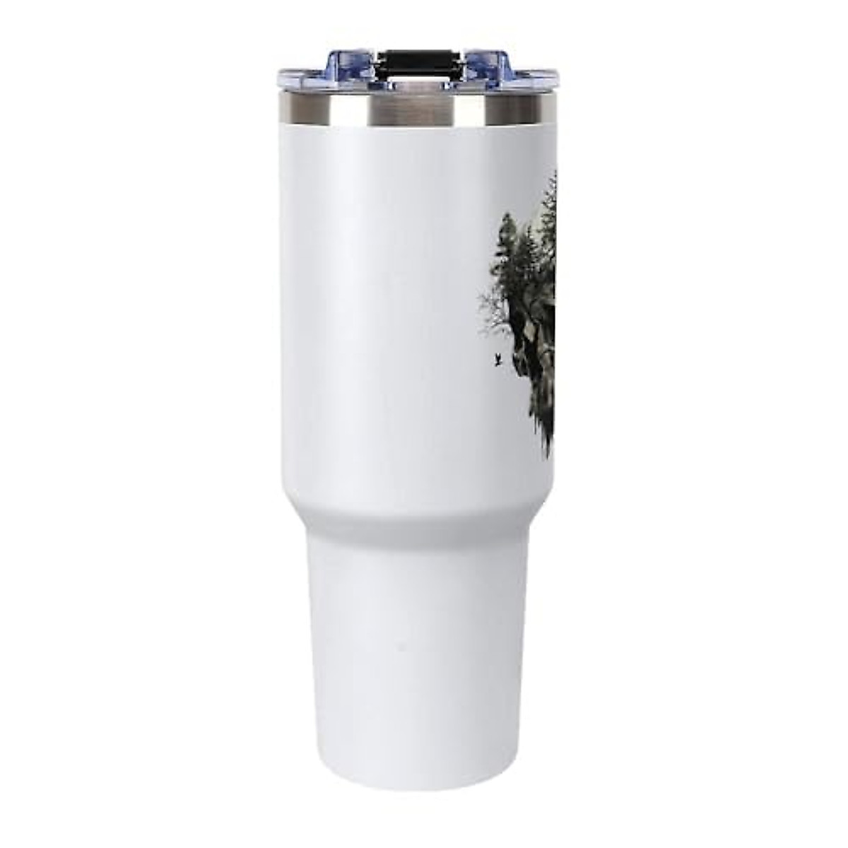 Funny Gothic Skull Insulated Tumbler with Lid And Straw Stainless Steel Travel Coffee Mug 40oz Deep Blue-style