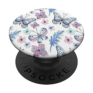 Butterfly Beautiful Little Flowers Floral Phone Popper PopSockets Standard PopGrip