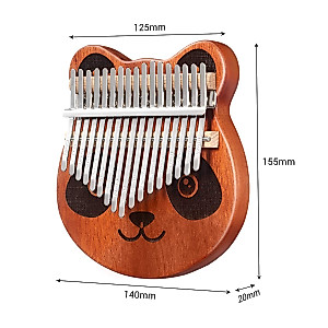 JeuRon 17 Keys Mahogany Kalimba Thumb Piano Finger Instrument With Portable Case Turning Hammer Study Instruction,Gift for Kids Adult Beginners and Professionals (OWL)