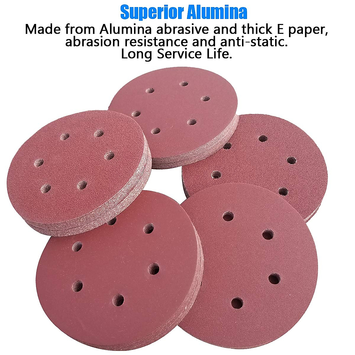 SACKORANGE 100 PCS 6 Inch 6 Holes Sanding Disc - 20 PCS Each of 60 80 120 150 240 Grits, 6" Hook & Loop Backing Random Orbital Sandpaper Sand Paper for Automotive Paint, Woodworking Wood, Metal