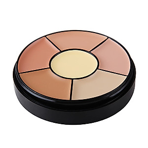 MEICOLY 6 Shades High Coverage Concealer,Tattoo Cover Palette,Cover Bruises, Tattoos, Age Spots, Vitiligo, Birthmarks,with 8 pcs White Makeup Sponges