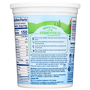 Stonyfield Farm Organic Strawberry Yogurt, 32 Ounce -- 6 per case.