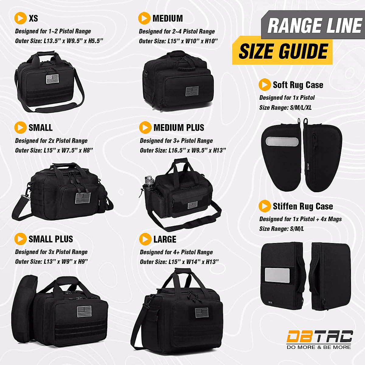 DBTAC Gun Range Bag Deluxe Middle Size | Tactical 2~4 Pistol Shooting Range Duffle Bag with Lockable Zipper for Handguns and Ammo (Black)