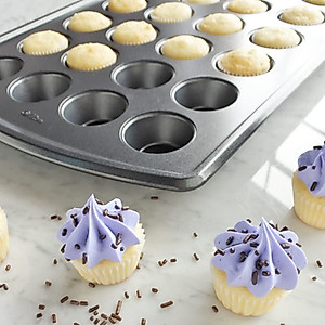 Wilton Advance Select Premium Non-Stick Mini Muffin Pan, 24-Cup Cupcake Pan, Steel, Silver