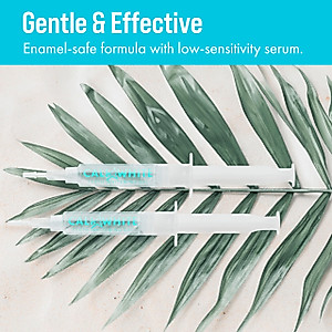 Cali White Teeth Whitening Strip Kit with LED Light and Batteries - Organic Peroxide Teeth Whitening Gel - Set of White Strips - 2x5ml Syringes, Thermoform Whitening Kit Trays and Case