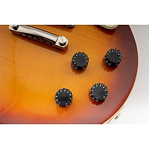 Musiclily Pro Inch Imperial LP Guitar Knurled Speed Knobs 24 Fine Splines Control Knobs for CTS Pots/USA Les Paul Style Electric Guitar, Black (Set of 4)