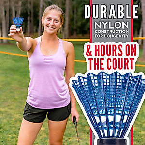 Franklin Sports 2 Player Badminton Replacement Set - 2 Badminton Racquets and 2 Shuttlecocks - Adults and Kids Backyard Game - Red, Blue, Stars, One Size