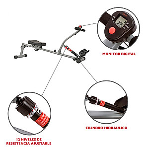 Bundle of Sunny Health & Fitness Squat Assist Row-N-Ride™ Trainer for Glutes Workout + Sunny Health & Fitness SF-RW1205 Rowing Machine Rower with 12 Level Adjustable Resistance