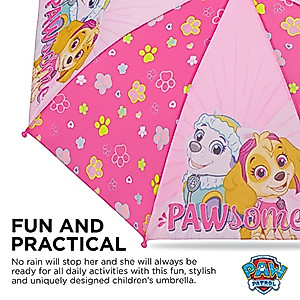 Nickelodeon girls Paw Patrol Character Rainwear Umbrella, Pink, Age 3-6 US
