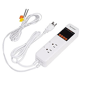 Pymeter Dual Probe Plug in Temperature Controller Heat Mat Thermostat Reptile Temp Controlled Outlet for Terrarium, Aquarium, Brewing, Seedling, Germination and Greenhouse