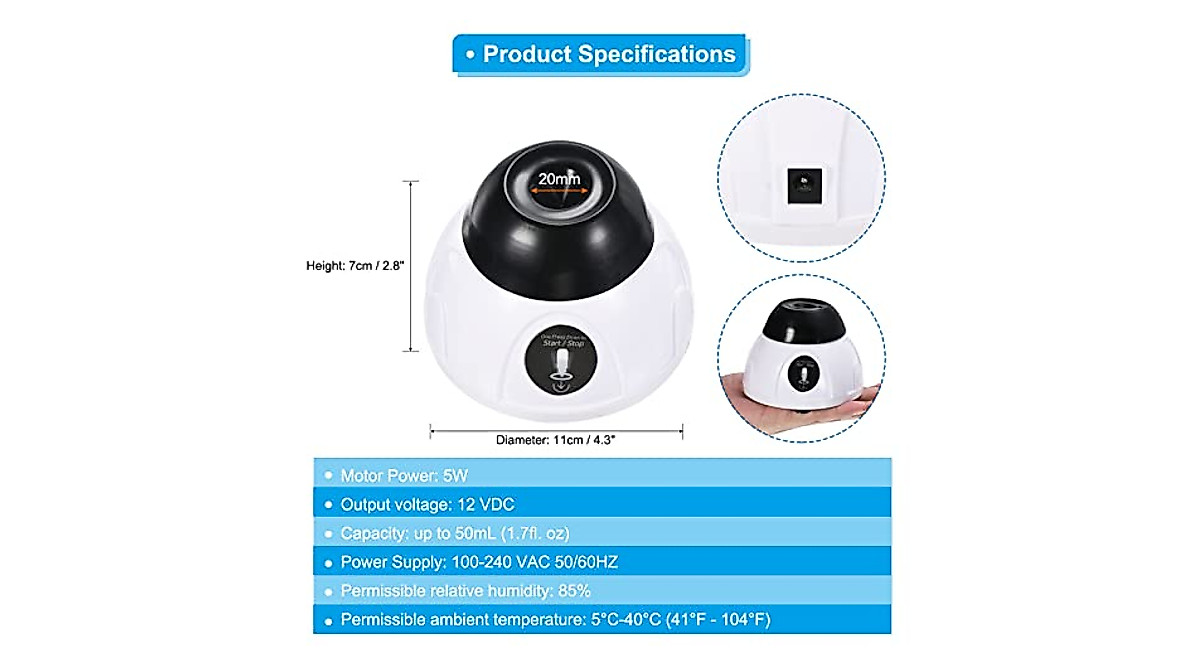 PATIKIL Mini Vortex Mixer Shaker Miniature Paint Ink Shaker, Touch ...