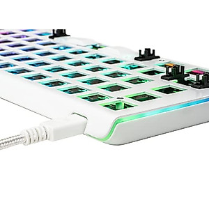 KINESIS Gaming TKO Mechanical Keyboard Barebones Kit | Standard 60% Hotswap Layout | White Metal Plate| Dual-Zone RGB | Detachable USB-C | Optional Split Space Bar | US/ANSI