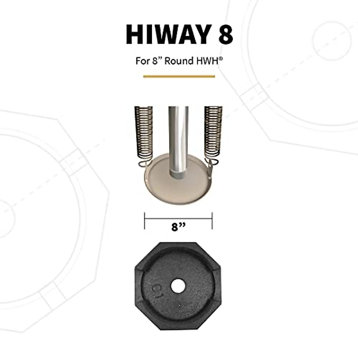SnapPad HiWay Permanently Attached RV Leveling Jack Pad for HWH Round Landing Feet (8 inch 4-Pack)