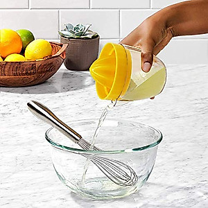 lemon squeezer,Juicer Squeezer,Orange ABS Non-slip lime Squeezer with Strainer and Built-in Measuring Cup