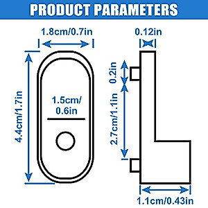 6Pcs Oval Closet Rod End Supports 15mm x 30mm, Wardrobe Bracket Metal Rod Holders, Heavy-Duty Closet Pole Socket with Rear Facing 6.5mm Pins