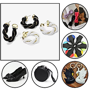 Picheng Smooth Solid Color Faux Leather Sheets 13.8"X53"(35cmX135cm),Soft Faux Leather Roll Very Suitable for Making Crafts,Leather Earrings, Bows,Sewing DIY Projects (Black)