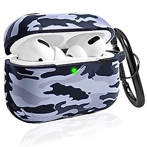 AGAOSH for Airpods Pro Case Cute Cover with Keychain,Full Protective Camo Color Silicone Airpod Case for Women Men Girl, Compatible for Air pods Pro Wireless Charging Case,Front LED Visible camo