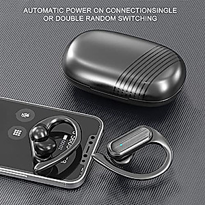 Running Bluetooth 5.0 Headphones, Sport Over Ear Wireless Earbuds with Earhooks, Long Battery Life Wireless Headset, ​IPX5 Waterproof Sweatproof Earphones for Workout Jogging Gym