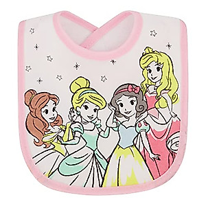 Disney Princess 7-Pack Magical World Baby Bibs, Lightweight Feeding Teething & Drooling Infant and Toddler Cloth Bib