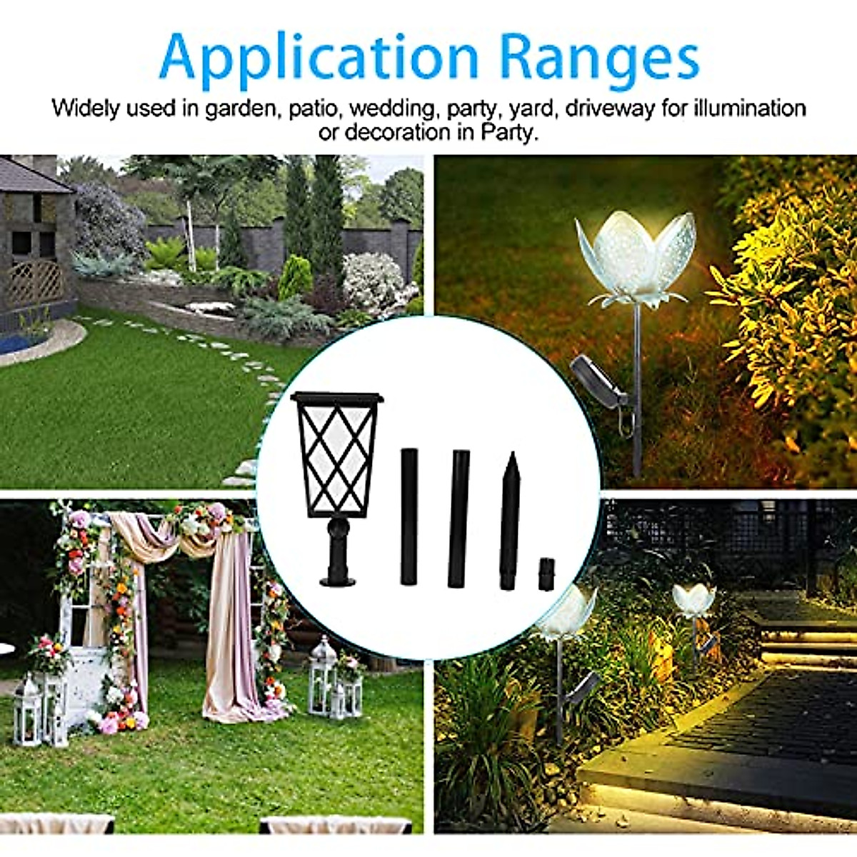 01 02 015 Outdoor Solar Lamp, Solar Lawn Light Lantern Landscape Lamp Energy Saving and Long Service Time for Garden for Home