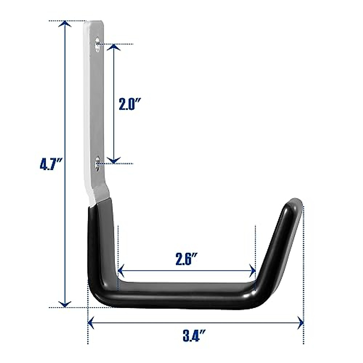 Heavy Duty Steel Garage Hooks,Garage Storage Utility Hooks,Anti-Slip Garage Hooks,Garage Garden Tool Organizer,Steel Wall Mount Hooks, Garden Hose Hanger, Garden J Hooks (Small-2PC)