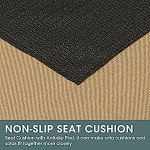 SUNVIVI OUTDOOR Patio Couch Sofa,3-Seat Outdoor Wicker Brown Rattan Sectional Couch Furniture Aluminum Frame with Non-Slip Beige Cushion