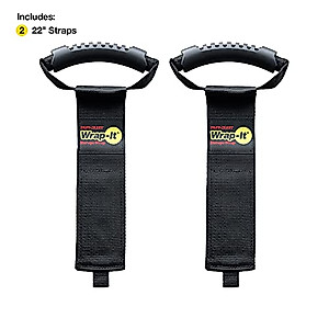 Easy-Carry Wrap-It Storage Straps - 22” (2-Pack) – Heavy-Duty Hook and Loop Cord Carrying Strap, Hanger, and Organizer with Handle for Pool Hoses, Garden Hoses, Cords, Cables and More
