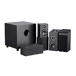 Monoprice Premium 5.1.2 Channel Immersive Home Theater System - With 8 Inch 200 Watt Subwoofer, Black