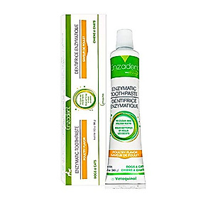 Vetoquinol Enzadent Enzymatic Toothpaste for Cats & Dogs – 3.2 oz, Poultry Flavor – Triple Enzyme Formula for Healthy Teeth & Gums – Oral Dental Care: Removes Plaque, Polishes Teeth & Freshens Breath