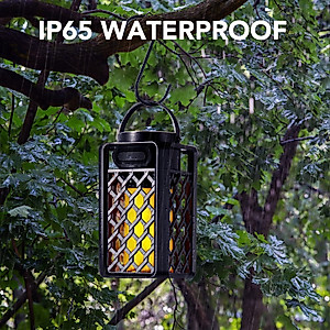 Outdoor Bluetooth Speaker,Wireless Bluetooth Speaker with Torch Light,IP65 Waterproof LED Flame Atmosphere Lantern Speaker for Party Garden Camping Patio Men Women Couples Dads Moms