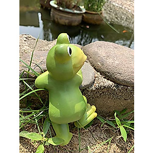 iRonrain Indoor Outdoor Statue Hanging Frog, Garden Mini Art Décor Figurine Ornament for Planter Pots Hanger Porch Patio Lawn (Design A)