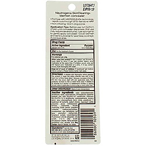 Neutrogena Skinclearing Blemish Concealer, Buff 09,.05 Oz. (Pack of 2)