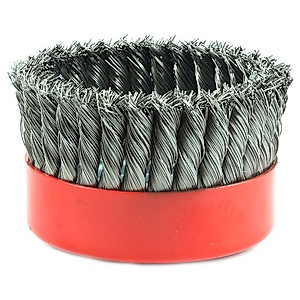 Forney 72756 6-Inch by 5/8-11 Knotted Cup Brush .020 Carbon Steel