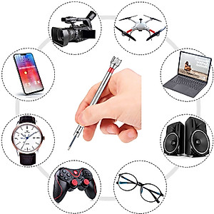 13PCS Professional Watch Screwdriver Set, SHEGATO Micro Precision Glasses Repair Kit, with 13PCS 0.2-2.0MM Extra Replace Blades, for Eyeglass Sunglass Watchmaker Jewelry Computer Phone Small Tools