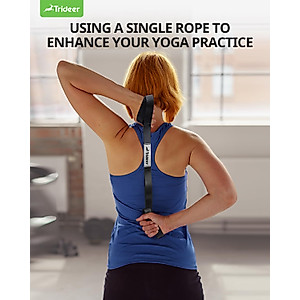 Trideer Stretching Strap Yoga Strap Physical Therapy for Home Workout, Exercise, Pilates and Gymnastics, 10 Loops Non-Elastic Stretch Bands with Aesthetic Packaging for Women & Men (Black)