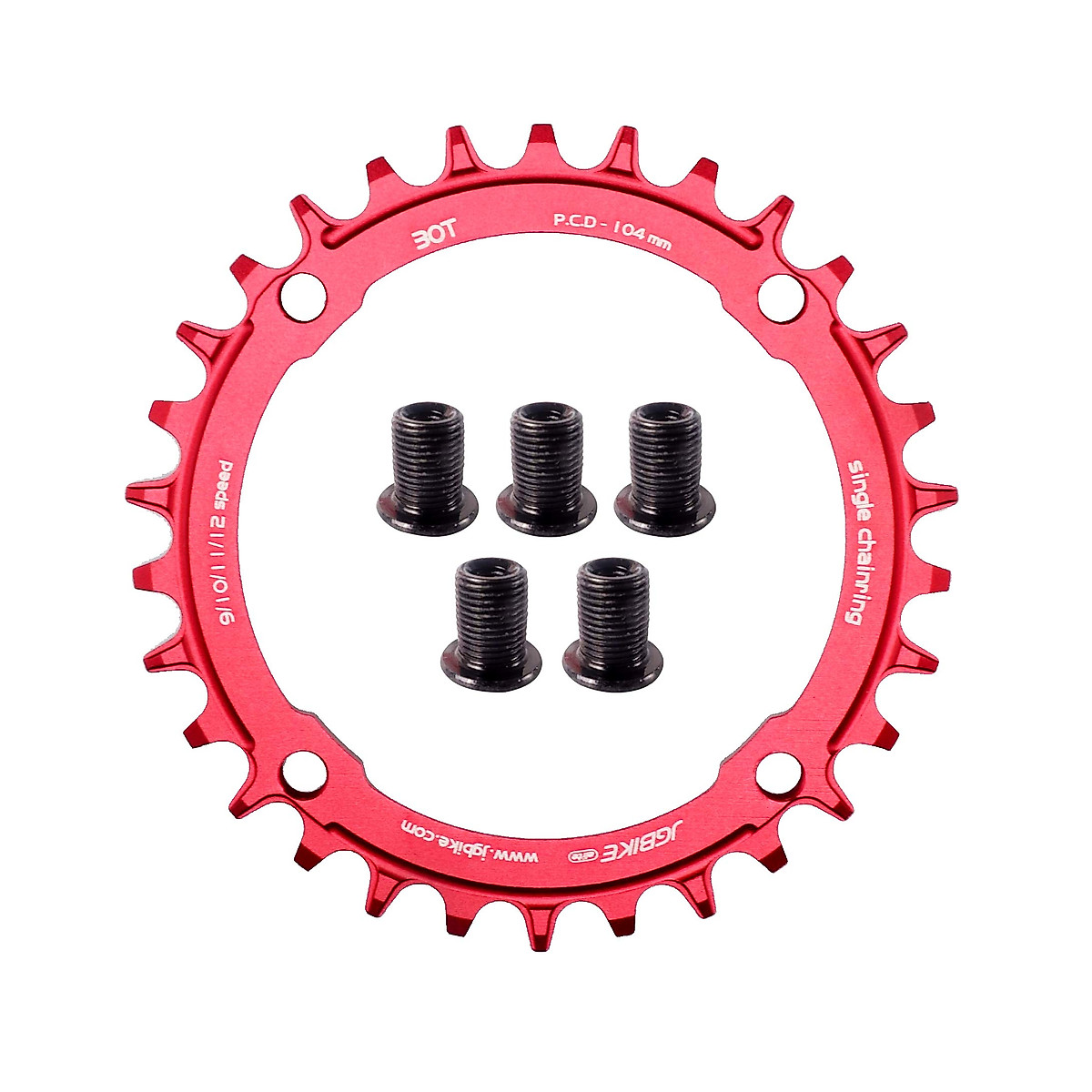 JGbike Elite Round Oval Chainring 104mm BCD 30T 32T 34T 36T 38T Narrow Wide Single Chainring for 8 9 10 11 12 Speed MTB XC Trail e-Bike Fat Bike Mountain Bike Bicycle