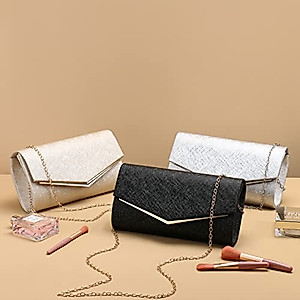 ZHANNI Evening Bag Clutch Purses with Texture for Women Ladies Party Handbag Wedding Bag Prom Clutch (Gold)