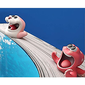 Wacky Pals Bookmarks Ocean Series Cute Book Marks Funny Gifts for Kids Students Novelty 3D Squashed Animals (4pcs a Set)