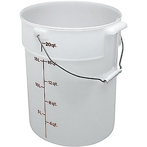 Cambro PWB22148 Pail with Bail 22 qt., natural white - Case of 6