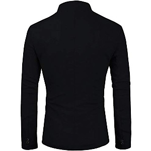 WEEN CHARM Mens Casual Black Slim Fit Suit Jacket Blazer 3 Button Suit Sport Jackets