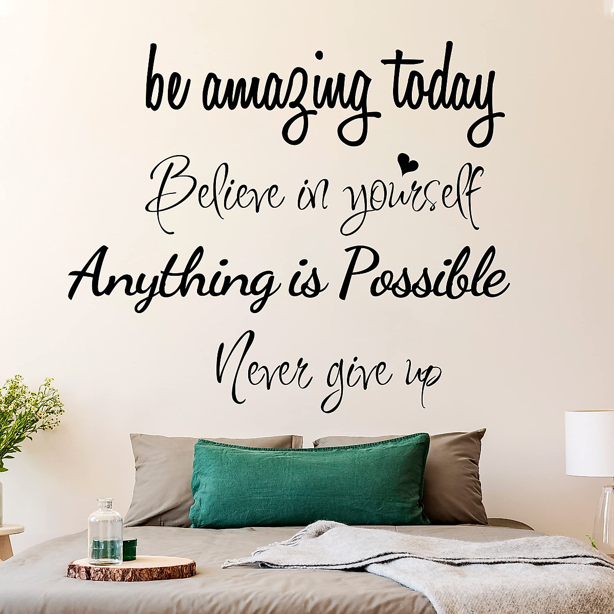 Large Inspirational Quote Wall Decals, Removable Positive Saying Wall Lettering Stickers, Motivational Word Decal Peel and Stick for Classroom Home Living Room Bedroom Office DIY Wall Art Decor