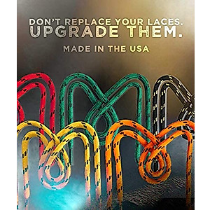 Mercury + Maia Honey Badger Survival Paracord Boot Laces - 7 Strand Nylon Core - Made in USA (Red, 54 inches, 1 Pair)