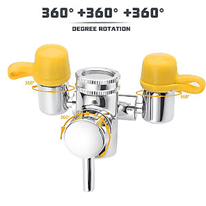 TIDYENDURE Faucet Mounted Eyewash Station with Cover, Faucet Mounted Emergency Eye Wash Station Sink Attachment, Eye Wash Kit, Eye Wash Unit for Lab, Factory, Industry Site, Workshop, Office and Home