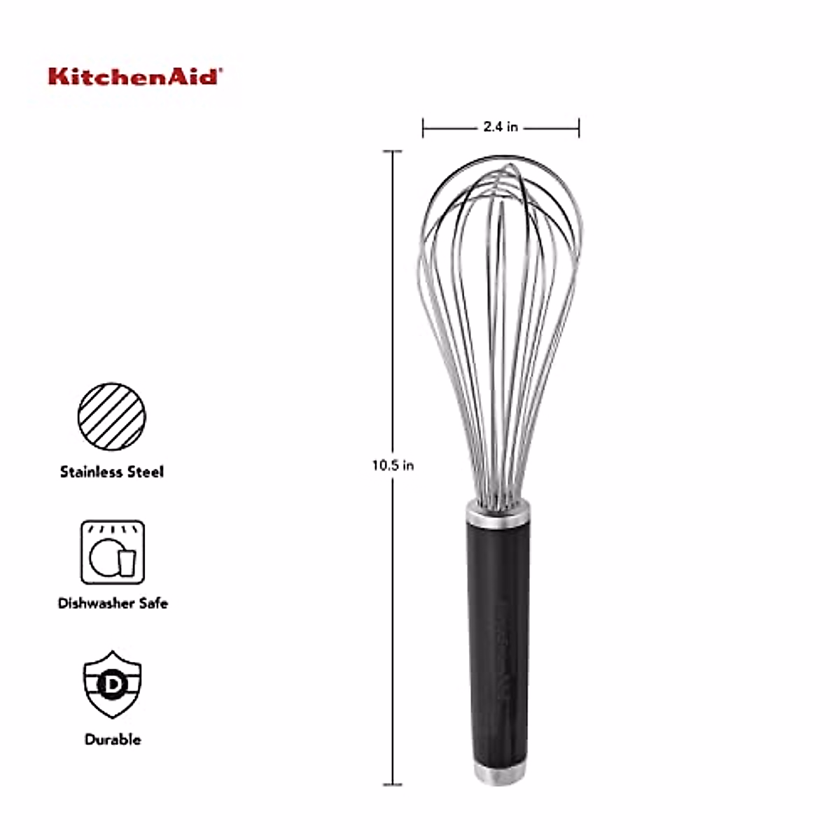 KitchenAid KE060OHOBA Classic Utility Whisk, One Size, Black 2