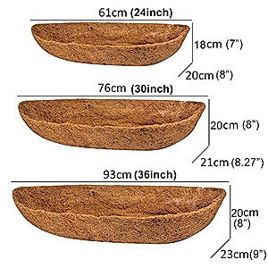 Ayybf 3-Packs Coco Liner,Wall Basket Planter Liner, Coco Liner Roll Hanging Basket Pad,Garden Plants Wall Planter Basket, Durable Coconut Husk for Planting. (24in)