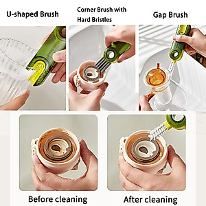 3 Pack 3 in 1 Multifunctional Cleaning Brush, Water Bottle Cleaner Brush 3 in 1 Cleaning Brush for Water Bottles, Cup, Home Kitchen Cleaning Tools
