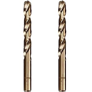 Hymnorq 1/2 Inch Fractional Size M35 Cobalt Steel Twist Drill Bit Set of 2pcs, Jobber Length and Straight Shank, Extremely Heat Resistant, for Drilling in Stainless Steel and Cast Iron